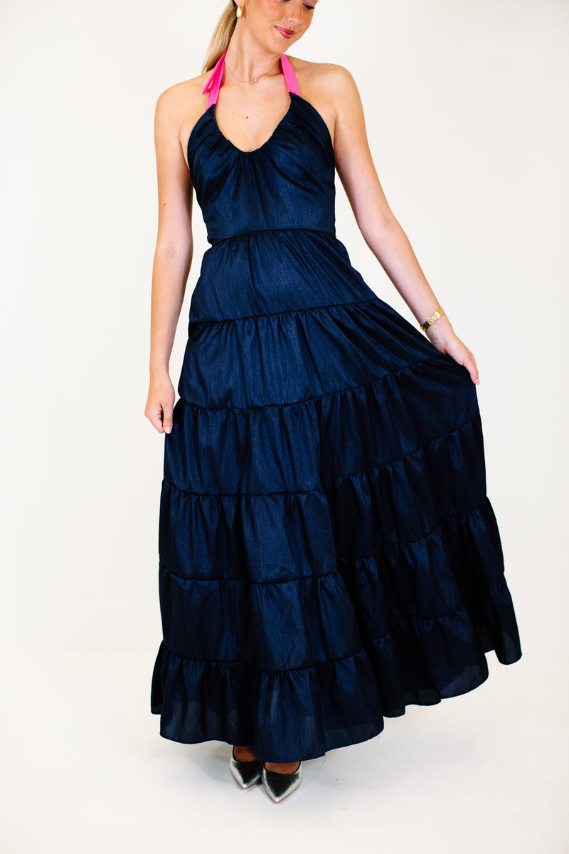 Vena Dress - Navy – Triple Threads